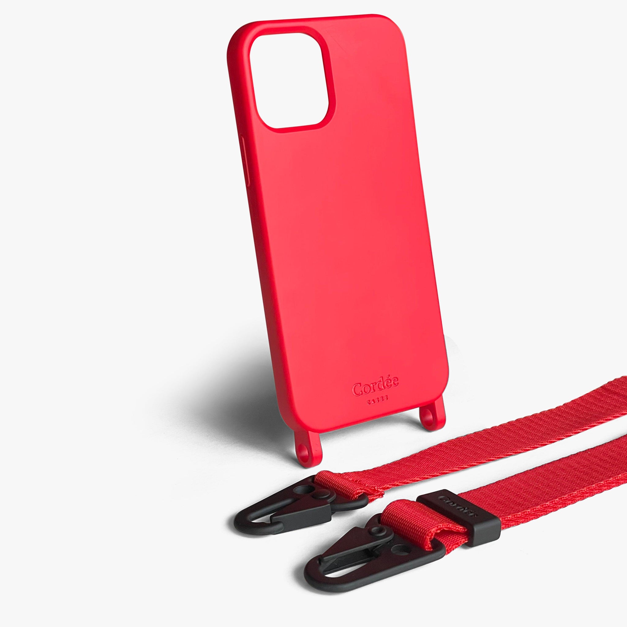 Carabiner Phone Strap Set Red